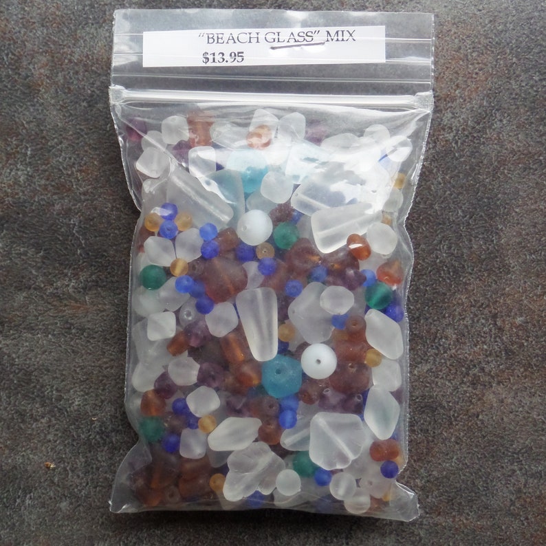 CLEARANCE PRICE "beach Glass" Mix of Matte Czech Pressed Glass Beads - Etsy
