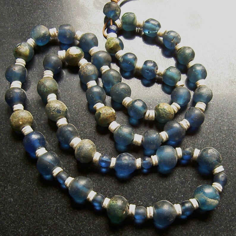 Medieval African Blue Folded Glass Beads - Etsy
