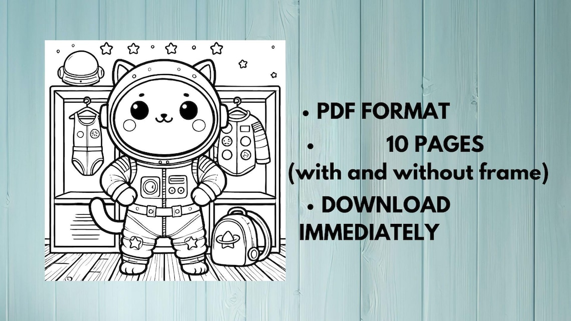 10 Cute Cats Astronauts Coloring Pages. Cute Space Coloring Pages ...