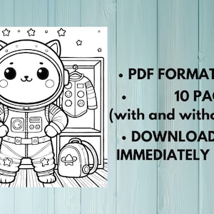 10 Cute Cats Astronauts Coloring Pages. Cute Space Coloring Pages ...