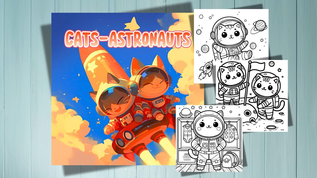 10 Cute Cats Astronauts Coloring Pages. Cute Space Coloring Pages ...