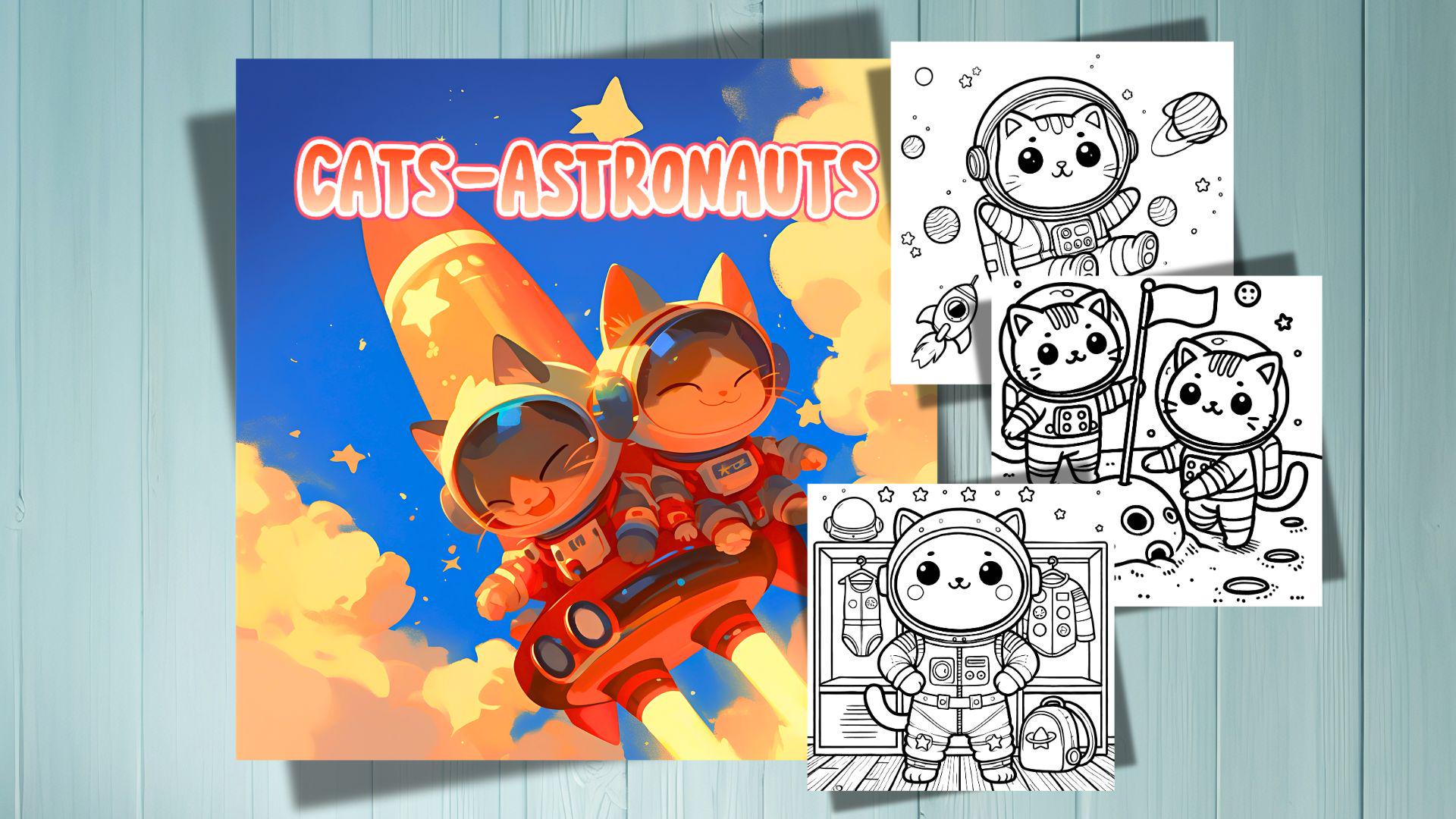 10 Cute Cats Astronauts Coloring Pages. Cute Space Coloring Pages ...