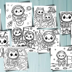 10 Cute Cats Astronauts Coloring Pages. Cute Space Coloring Pages ...