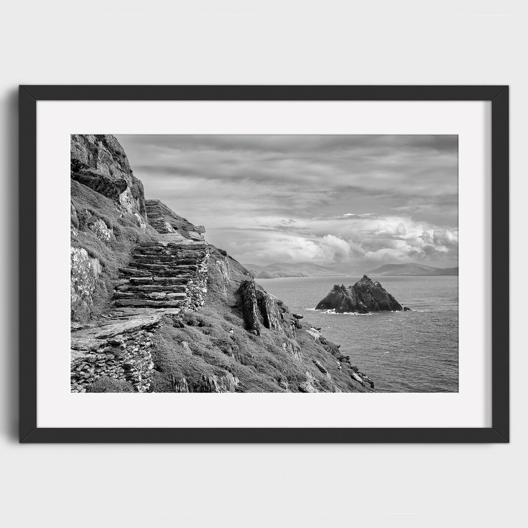 Skellig Michael Steps and Little Skellig, Ireland, Fine Art Black ...