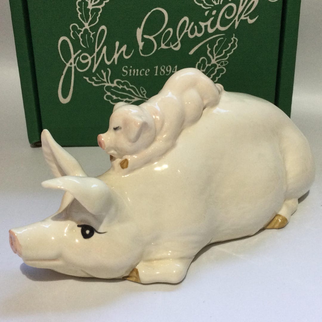 Vintage BOXED John Beswick SOW and PIGLET Figurine - Etsy