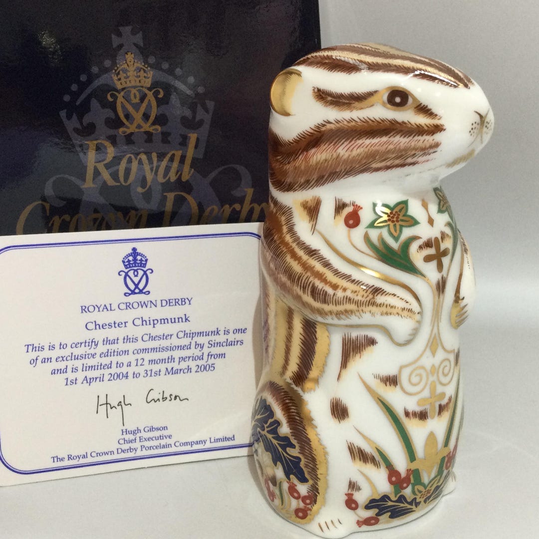 BOXED Royal Crown Derby “CHESTER” CHIPMUNK Paperweight (limited Edition ...