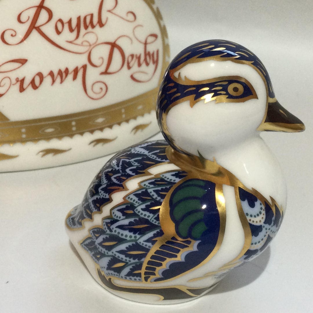 Royal Crown Derby BLUE SITTING DUCKLING Paperweight - Etsy