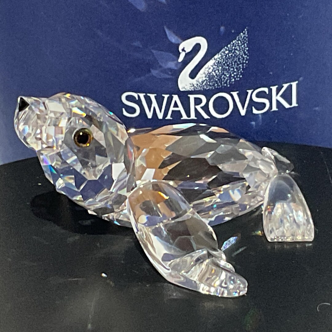 BOXED Swarovski Crystal BABY SEALION Figurine #221120 - Etsy