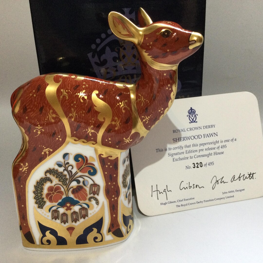 BOXED Royal Crown Derby Signature Edition Pre-release SHERWOOD FAWN ...
