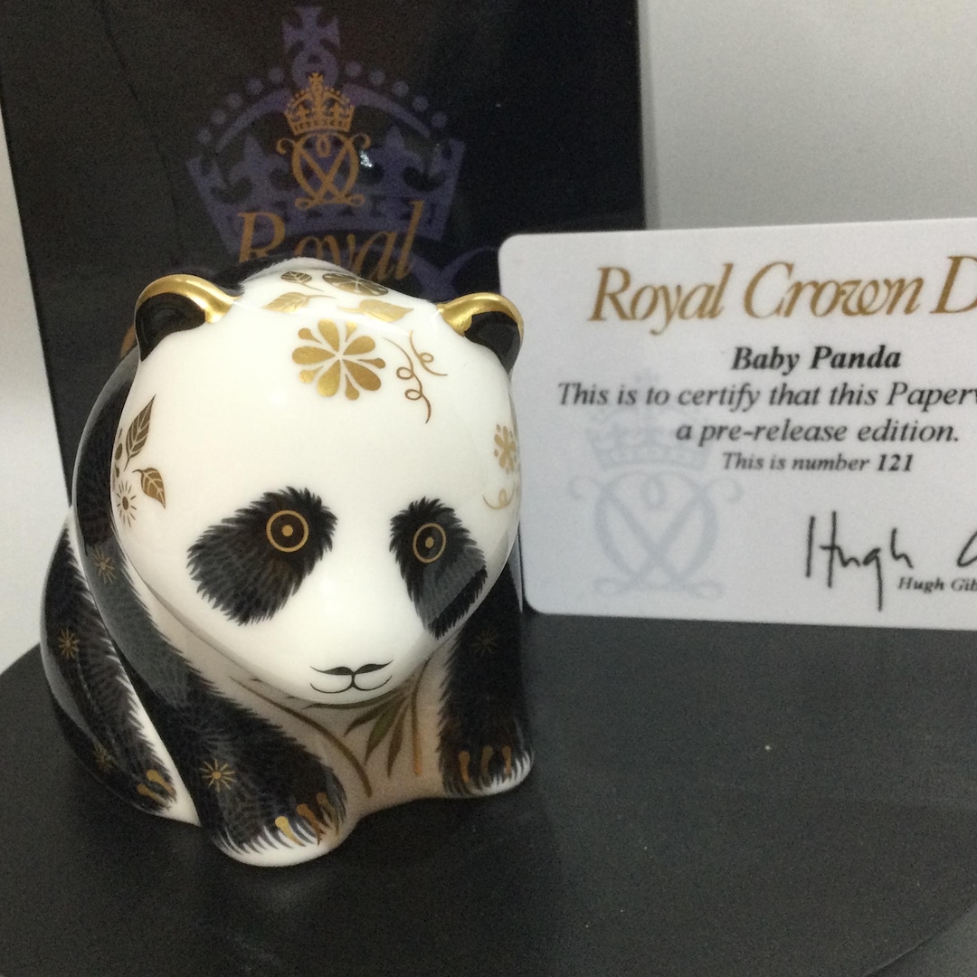 BOXED Royal Crown Derby BABY PANDA Paperweight - Etsy