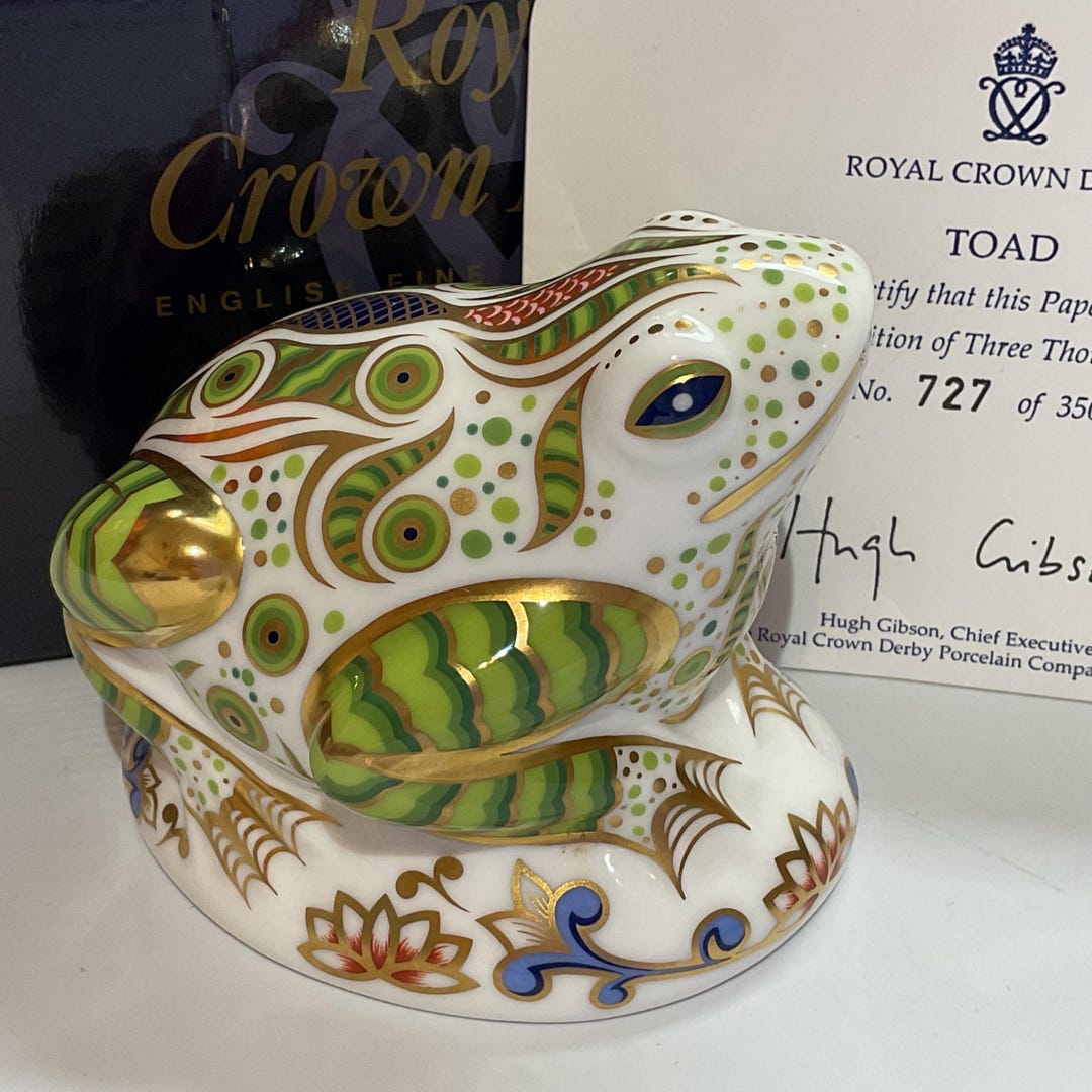 BOXED Royal Crown Derby TOAD Exclusive Edition #727 of 3500 - Etsy