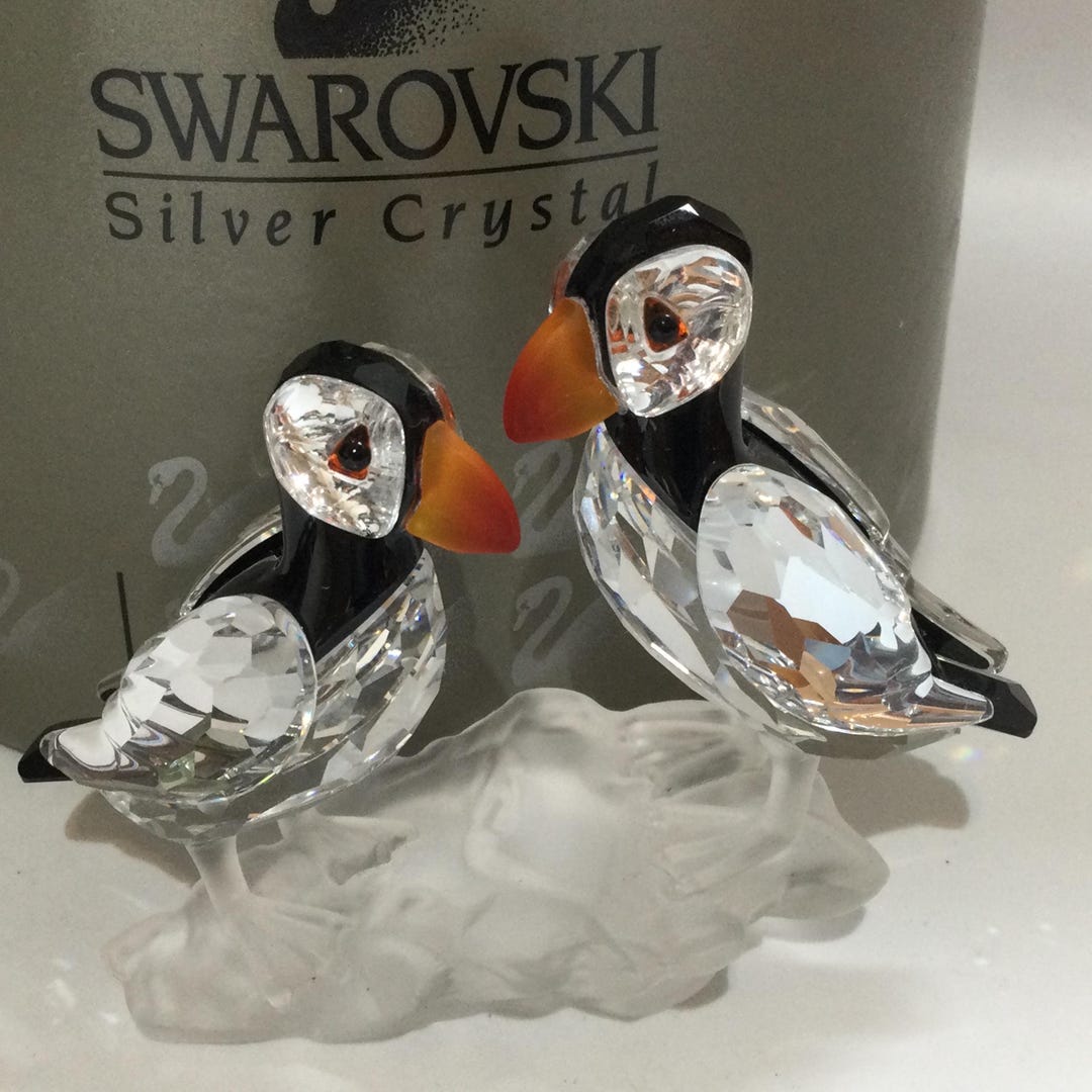 BOXED Swarovski Crystal PUFFINS Figurine #261643 - Etsy