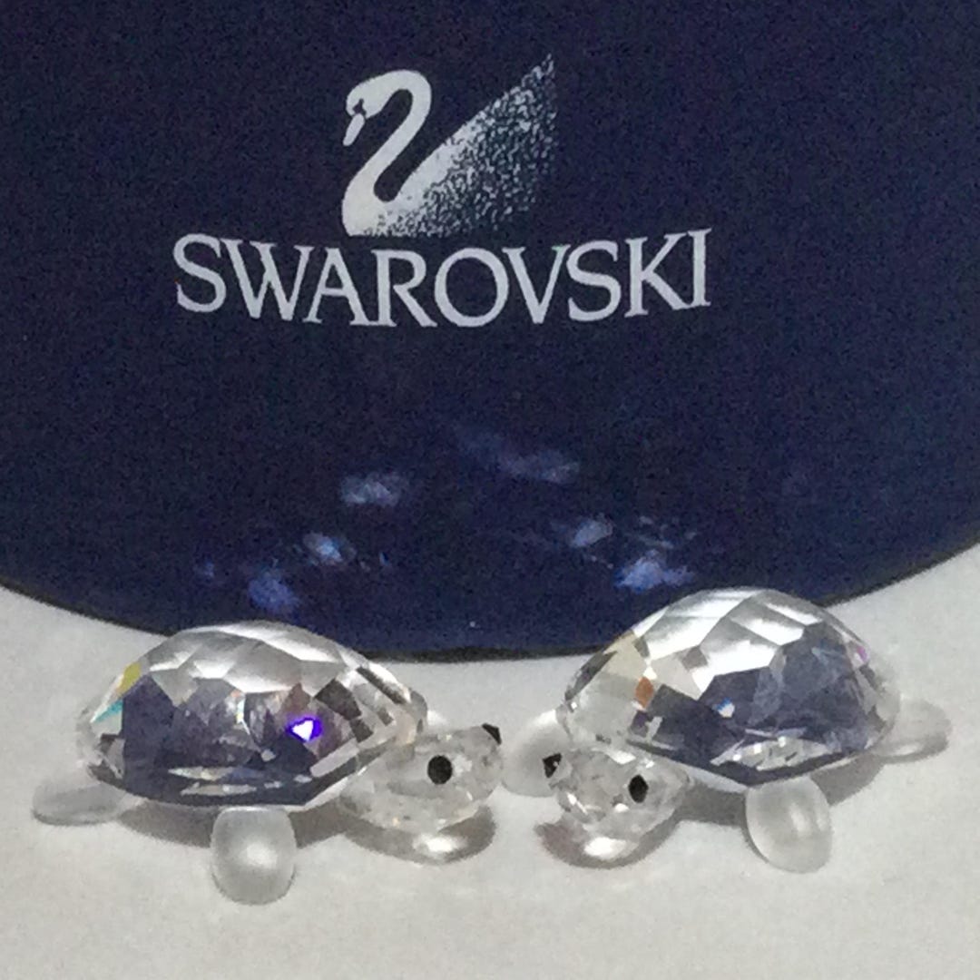 BOXED Swarovski Crystal BABY TORTOISES 220960 - Etsy