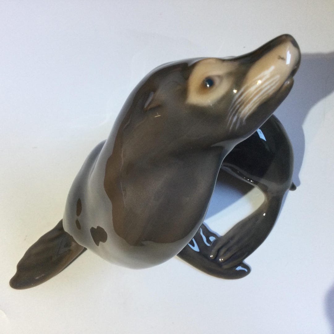 Large Vintage Danish Porcelain SEA LION Figurine by Bing & Grondahl ...