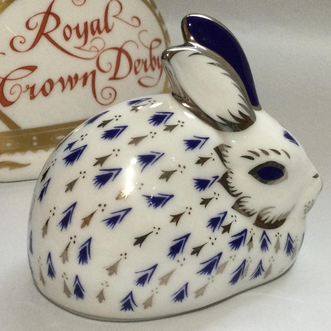 Royal Crown Derby PLATINUM RABBIT Paperweight - 25th Anniversary ...