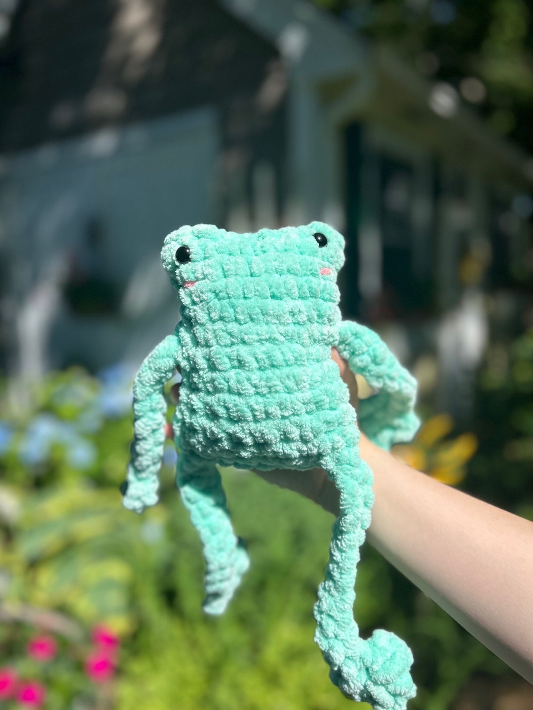 Large Crochet Frog | Amigurumi, Crochet, Frog Plushie, Leggy Frog, Cute ...