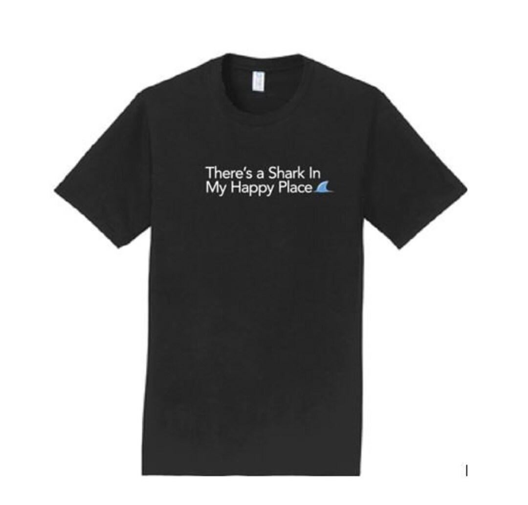 There's A Shark in My Happy Place, Crew-neck T-shirt, Unisex - Etsy