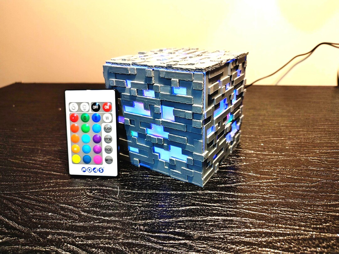 Handmade Minecraft Ore Lamp, RGB LED Light, Gamer Decor - Etsy