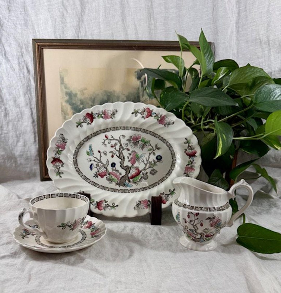 Vintage Myott Staffordshire Indian Tree Pattern Set - Etsy