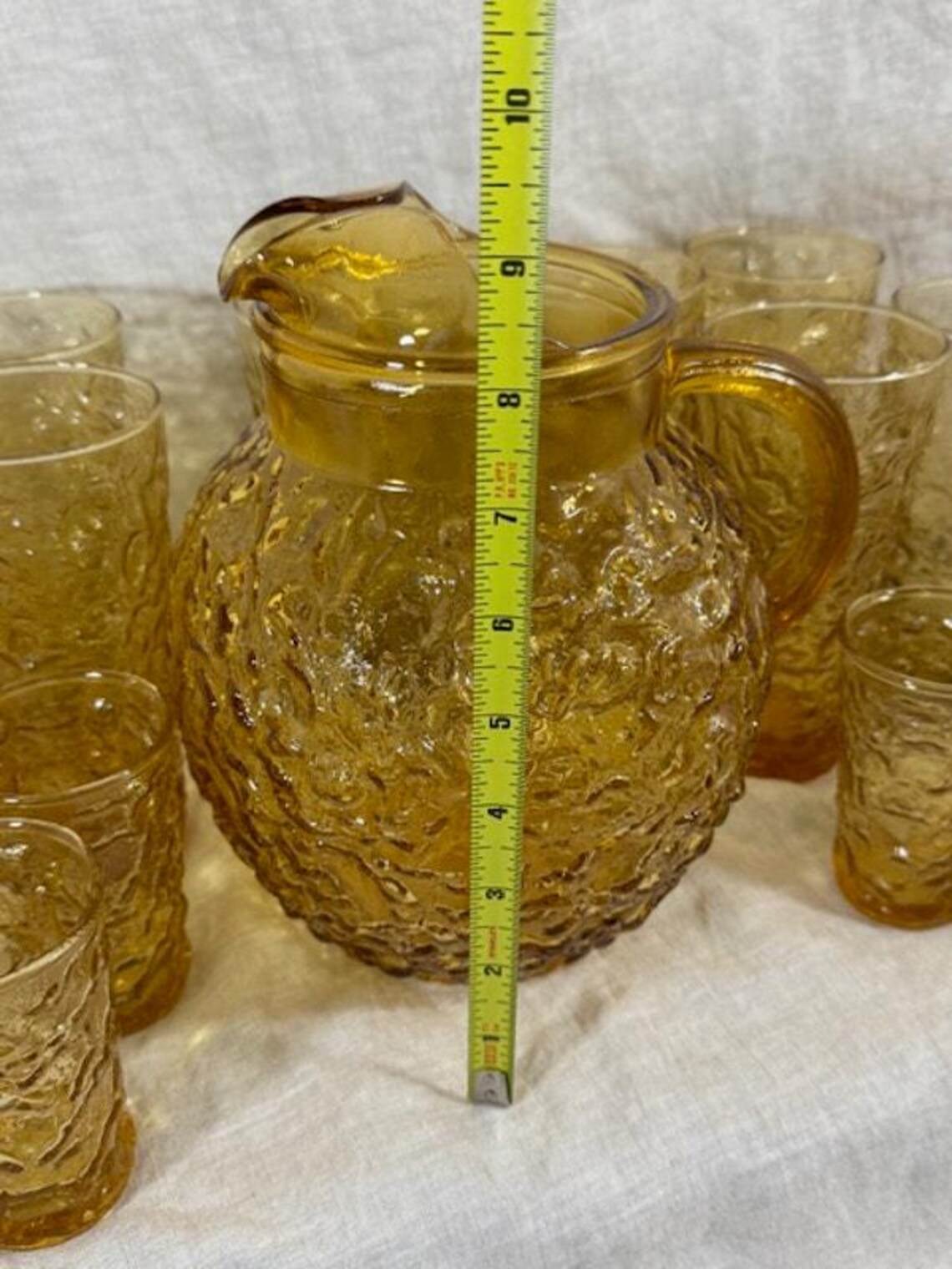 Vintage Anchor Hocking Lido Milano Honey Pitcher and Glass Set - Etsy