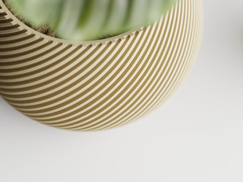 Modern Ribbed Look Planter Round Diagonal Pattern | Kitchen Home ...