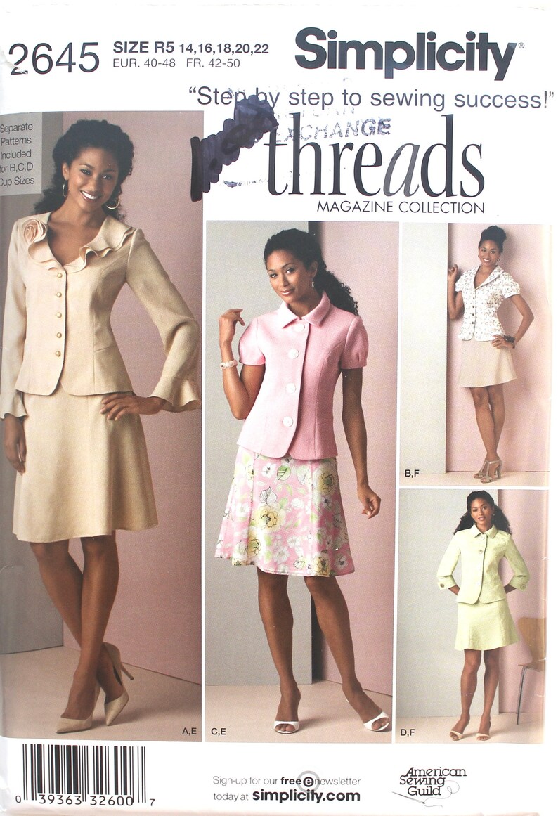 UNCUT Threads Magazine Skirt and Jacket W/ Cute Collar Bust 36-44 ...