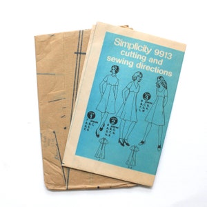 UNCUT Dress With Empire Waist Sewing Pattern Bust 34 Size 12 Simplicity ...