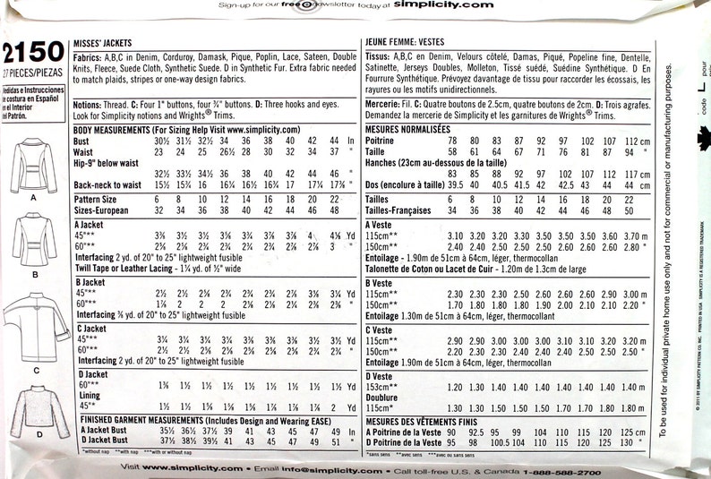 UNCUT Short Jacket From the Publisher of Threads Magazine Bust 36 44 ...