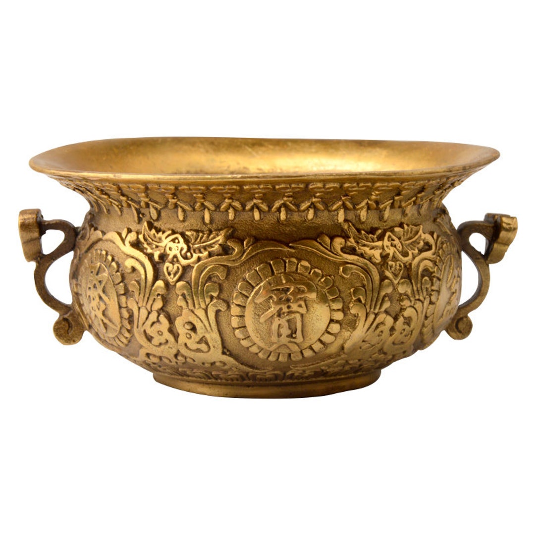 Handmade Unique Decorative Copper Wealth and Prosperity Bowl Feng Shui ...