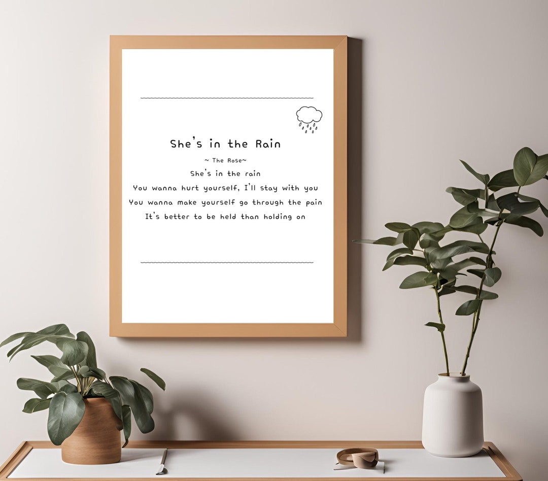She's in the Rain Lyric Poster the Rose Lyrics, Kpop Lyrics, Korean ...