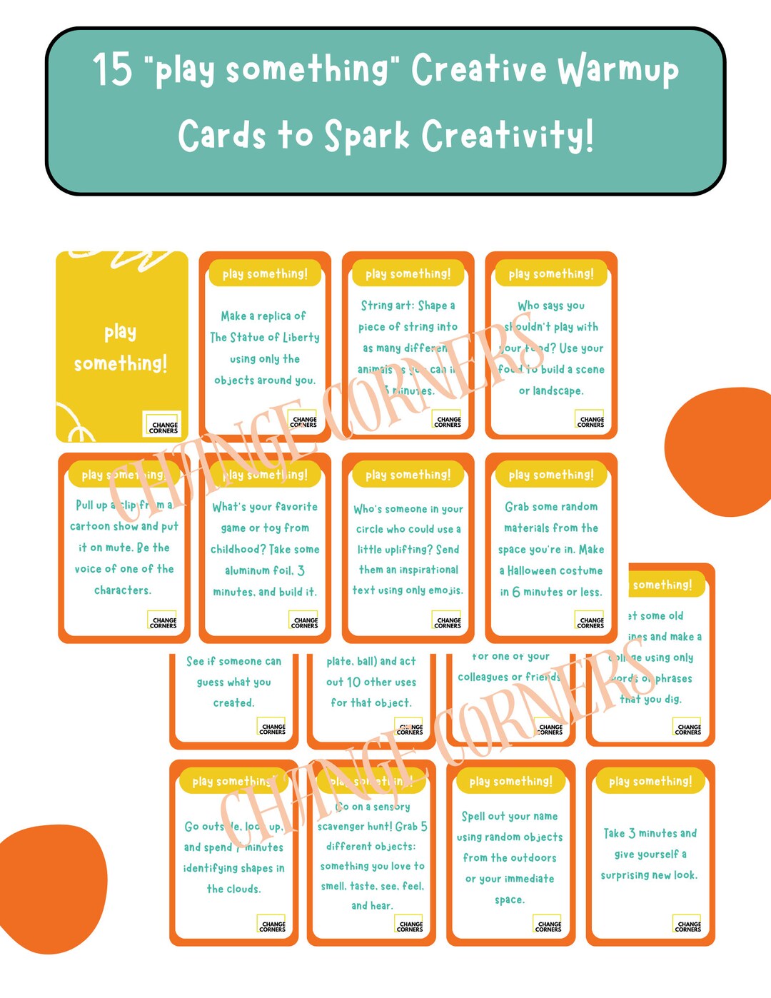 Spark Creativity: Digital play Something Creative Warmup Cards for ...