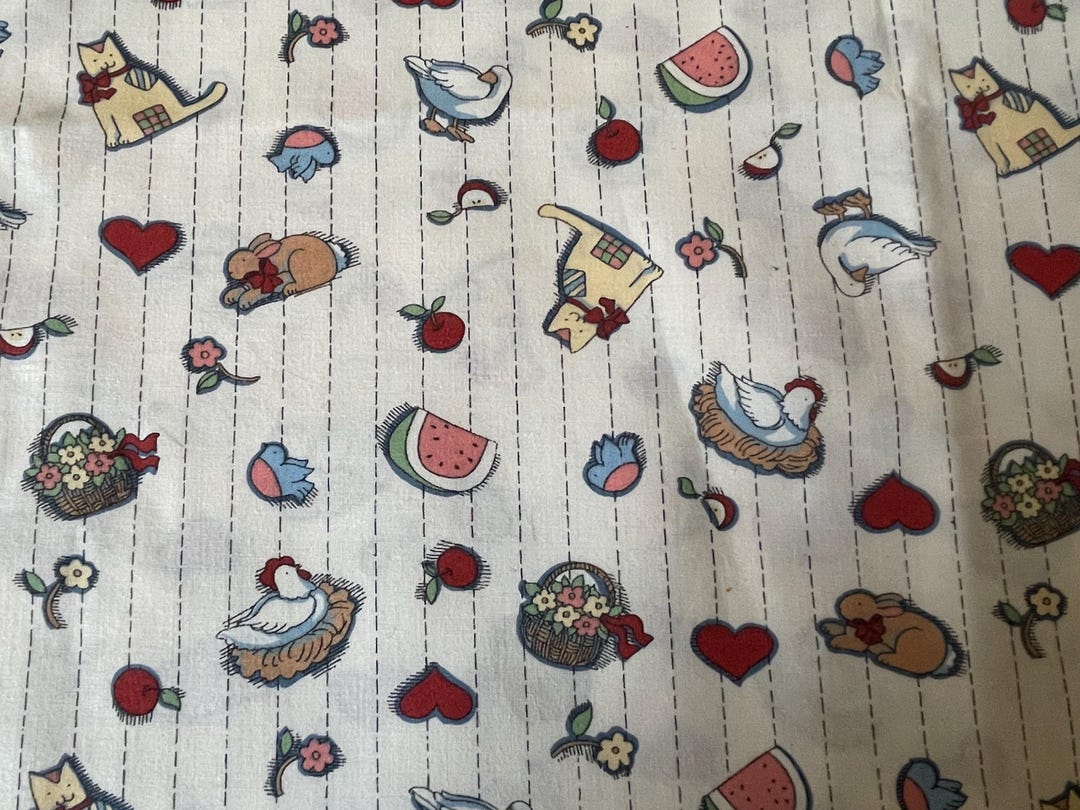 Vintage 1993 Susan Winget Rustic Farmhouse Country Kitchen Fabric From ...