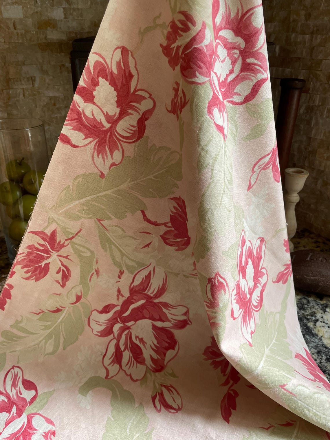 3 Sisters Home Collection Fabric Seaside Rose Cotton/linen Texture Moda ...