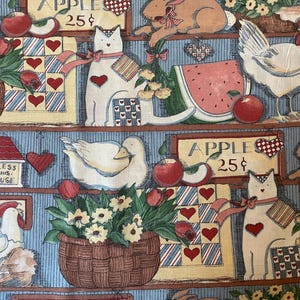 Vintage 1993 Susan Winget Country Kitchen Farm Shelf Fabric by Fabric ...
