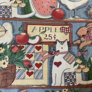 Vintage 1993 Susan Winget Country Kitchen Farm Shelf Fabric by Fabric ...