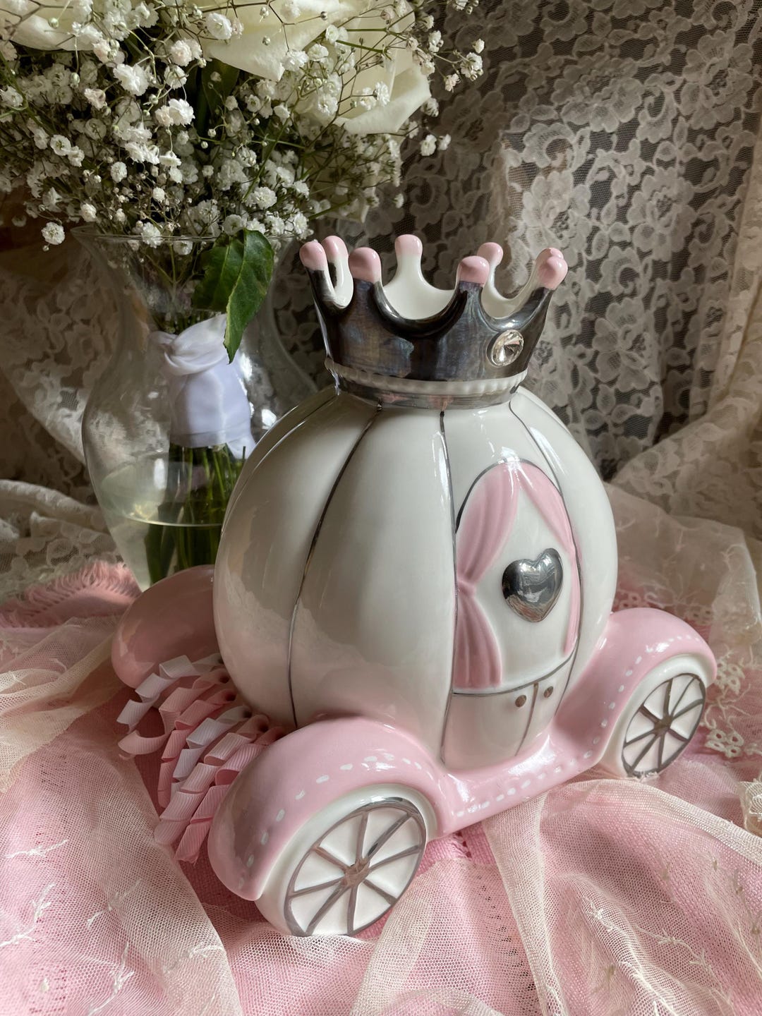 Princess Carriage Cinderella Disney Porcelain Piggy Money Bank Baby ...
