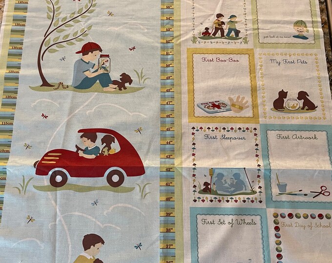 Child's Play With Kate & Nate Look Who's Growing up Fabric PANEL Growth ...