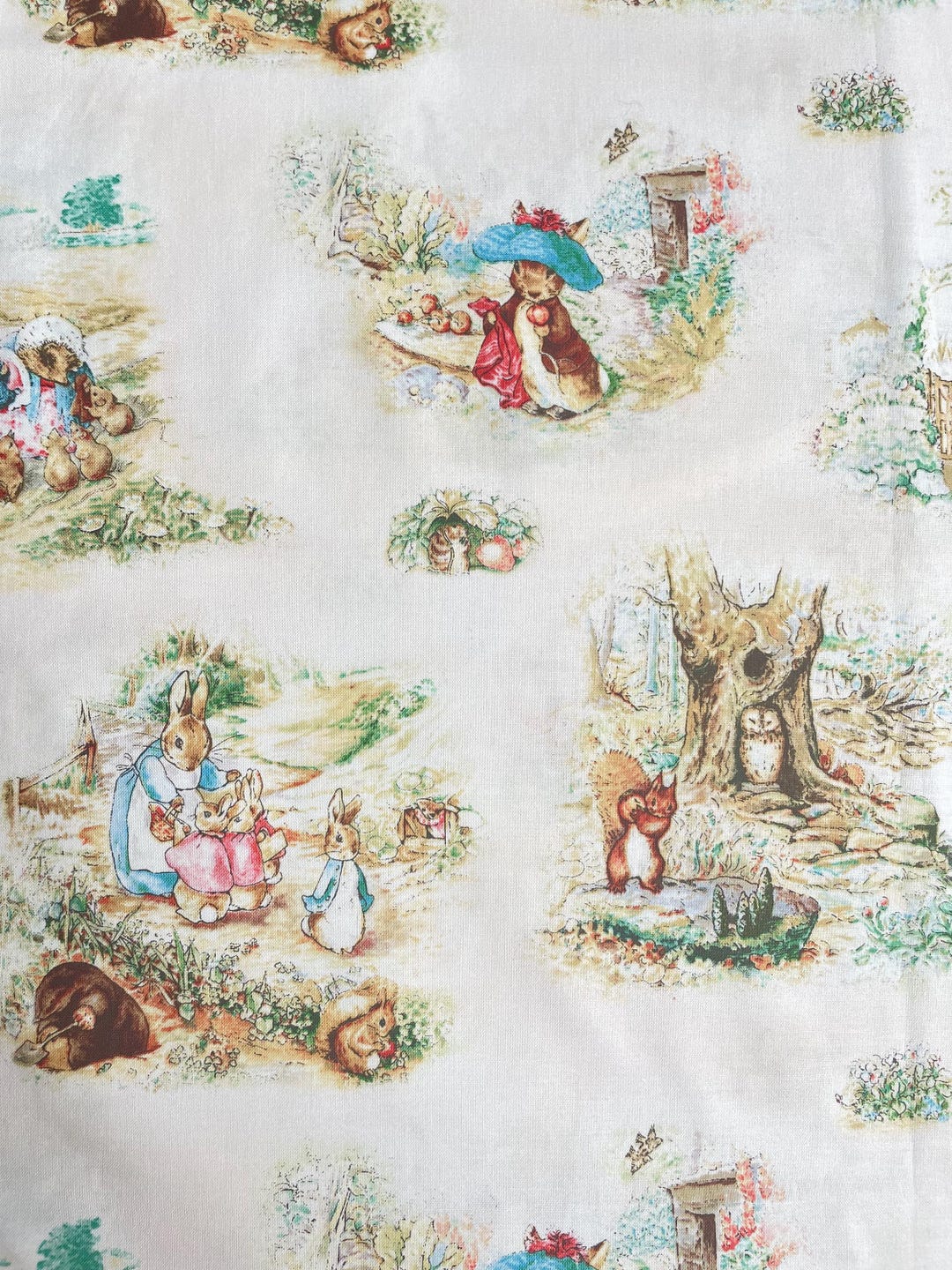 Vintage 2006 Beatrix Potter Peter Rabbit Characters Cream Fabric From ...