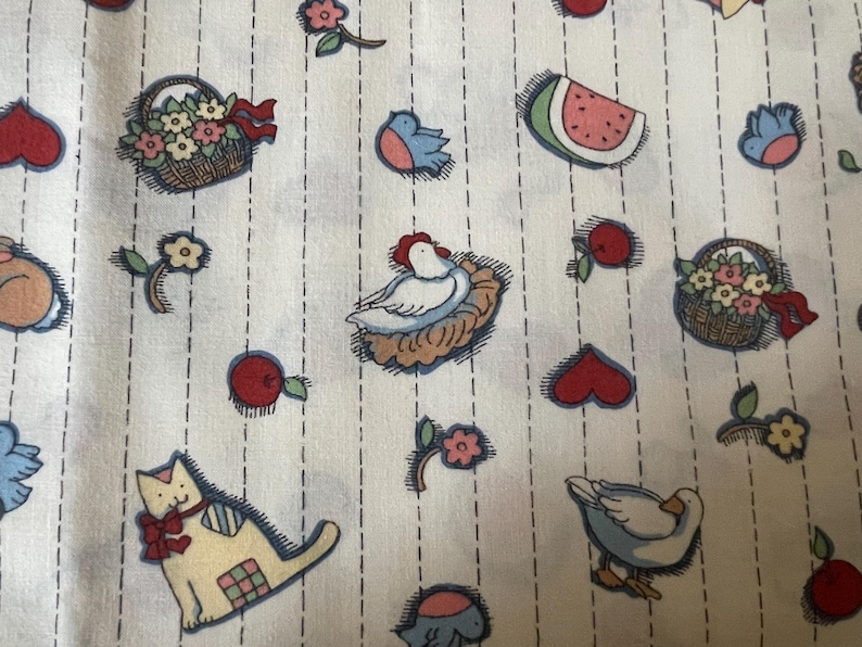 Vintage 1993 Susan Winget Rustic Farmhouse Country Kitchen Fabric From ...