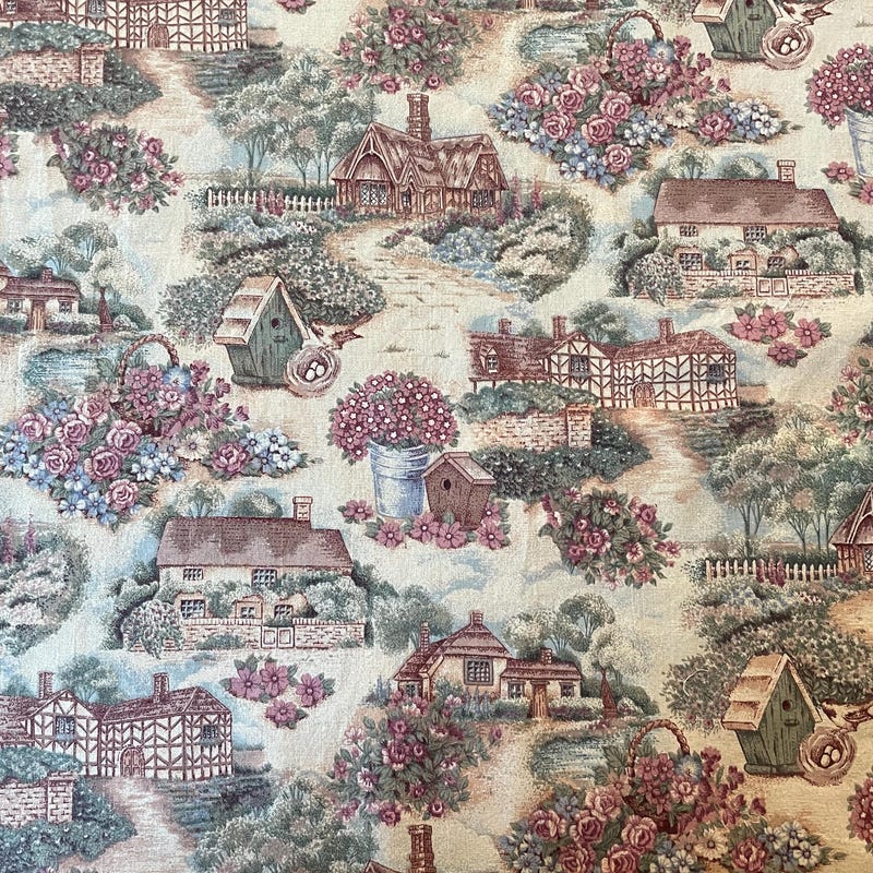 Vintage Countryside Fabric - Etsy