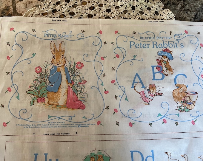 Vintage 1993 Beatrix Potter Peter Rabbit Cloth Soft Abc's Picture Book ...