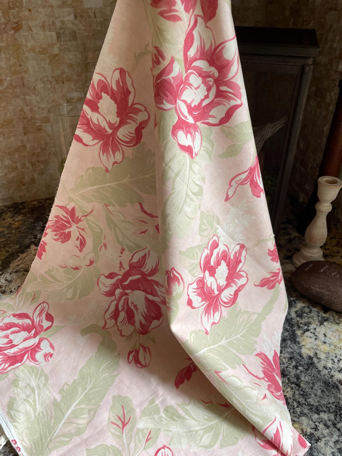 3 Sisters Home Collection Fabric Seaside Rose Cotton/linen Texture Moda ...