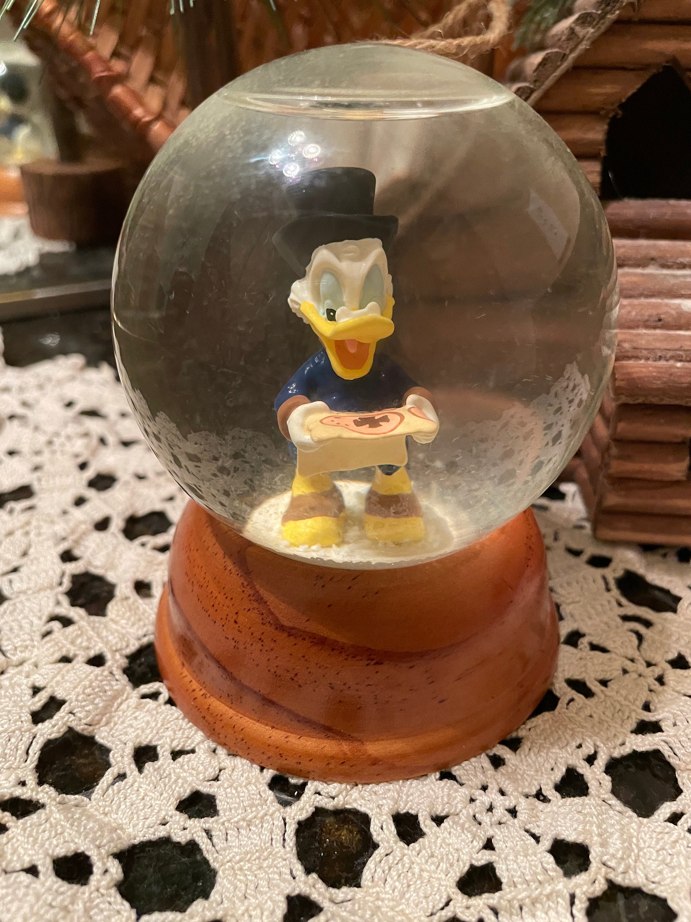 Vintage SCROOGE MCDUCK Snow Globe First Limited Edition Disney Crystal ...