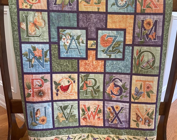 Susan Winget ABC Poetic Letters Alphabet Patchwork Quilt Wall Hanging ...