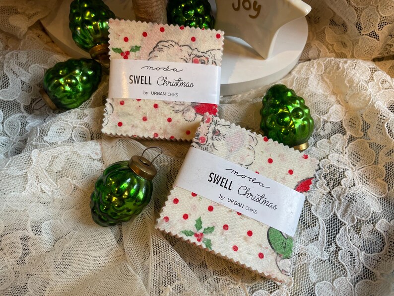 Swell Christmas Fabric Mini Charm Pack 2 1/2" Squares Urban Chiks Moda ...