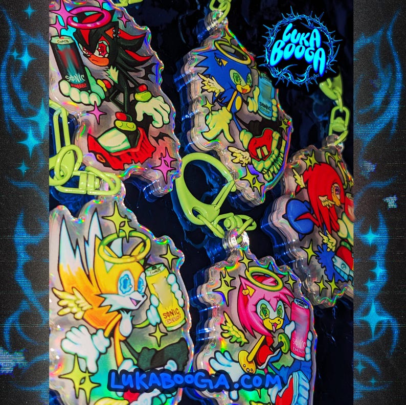 SONIC ENERGY!! 2.5” Holo Keychains - Etsy