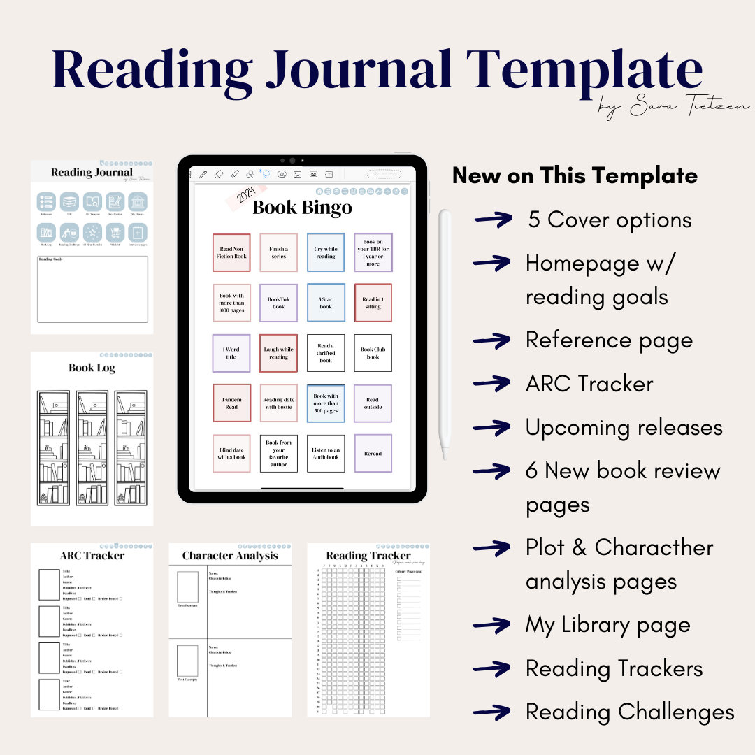 Reading Journal Template - Etsy