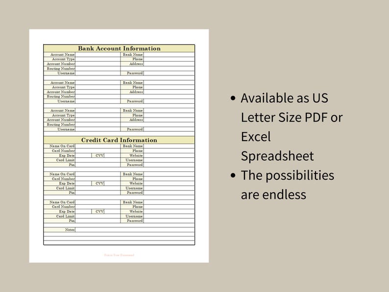 Digital Bank and Credit Card Information Tracker Finance Organizer ...