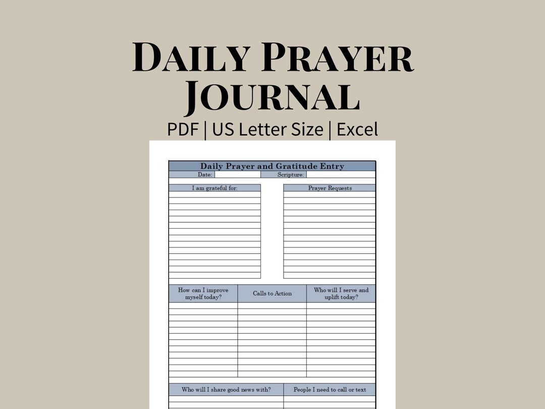 Daily Prayer Journal Sheet: Devotional Printable (PDF Download) - Etsy
