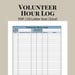 Volunteer Hours Log: Community Service Tracker (digital Download) - Etsy